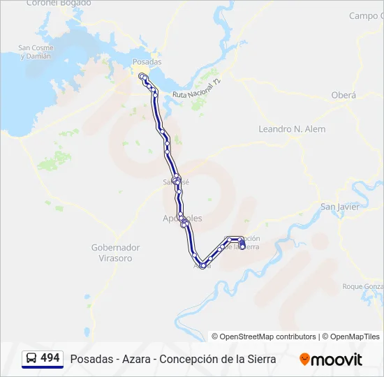494 Route: Schedules, Stops & Maps - Azara - Concepción De La Sierra ...