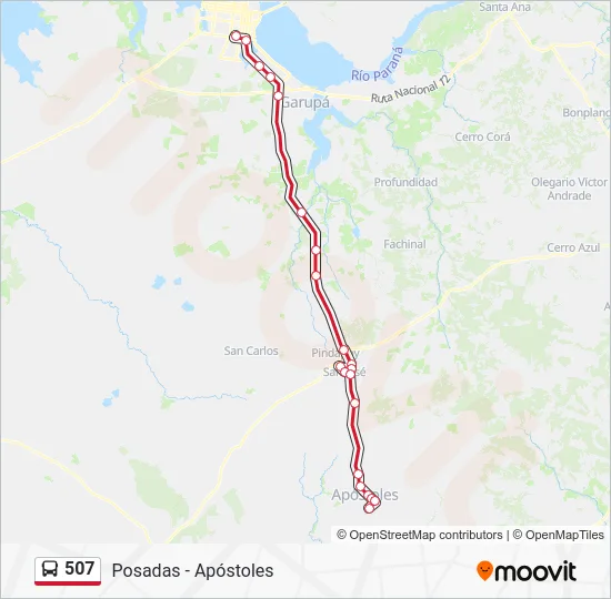 Ruta 507: horarios, paradas y mapas - Posadas (Actualizado)