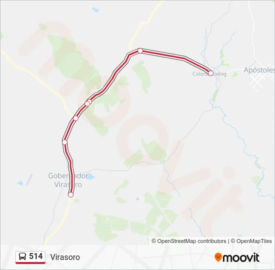Ruta 514: horarios, paradas y mapas - Virasoro (Actualizado)