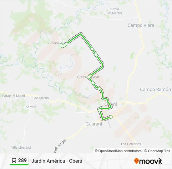 289 Route: Schedules, Stops & Maps - Oberá - Cnia. Alberdi (Updated)