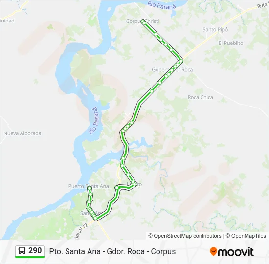 290 Route: Schedules, Stops & Maps - Corpus - Pto. Santa Ana (x Loreto ...