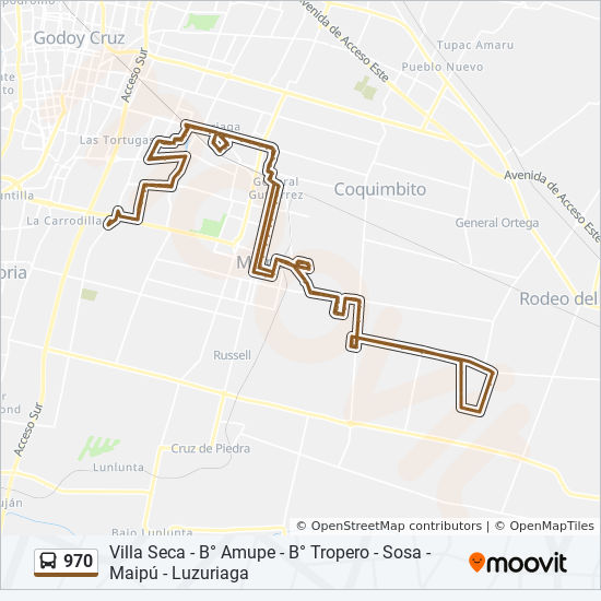 Ruta 970: horarios, paradas y mapas - Villa Seca - B° Amupe - B ...
