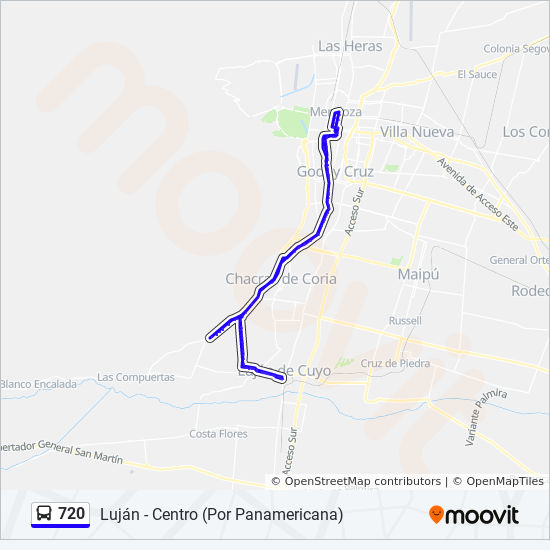 Ruta 720: horarios, paradas y mapas - Luján - Centro (Por Panamericana ...