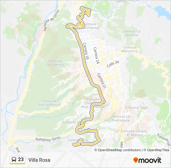 Ruta 23: horarios, paradas y mapas - Villa Rosa (Actualizado)