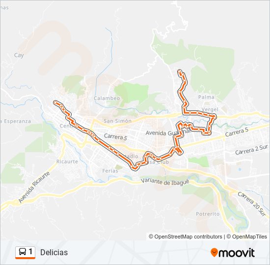 Ruta 1: horarios, paradas y mapas - Delicias (Actualizado)