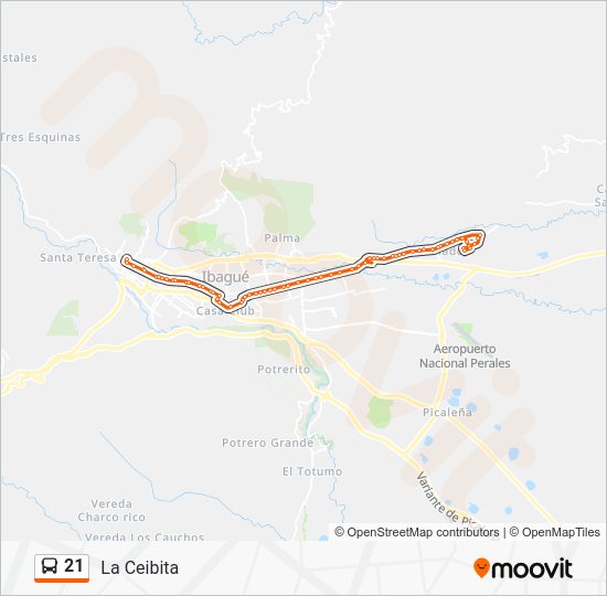 Ruta 21: horarios, paradas y mapas - La Ceibita (Actualizado)