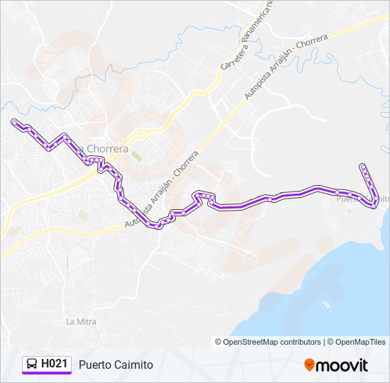 Ruta h021: horarios, paradas y mapas - Puerto Caimito (Actualizado)