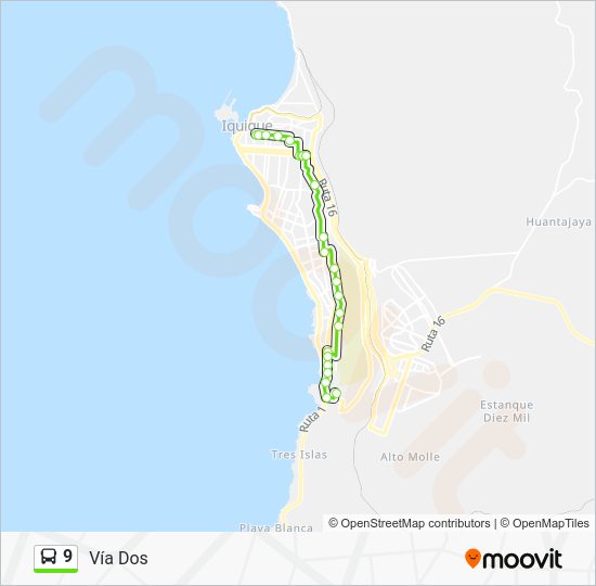 Ruta 9: horarios, paradas y mapas - Vía Dos (Actualizado)