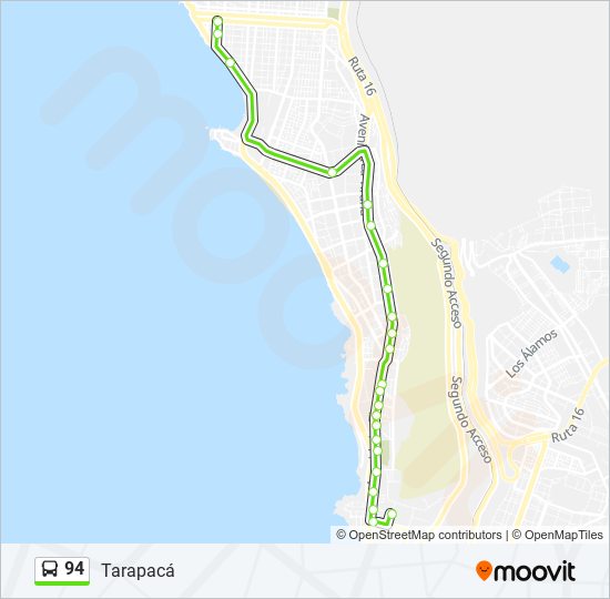 Ruta 94: horarios, paradas y mapas - Tarapacá (Actualizado)
