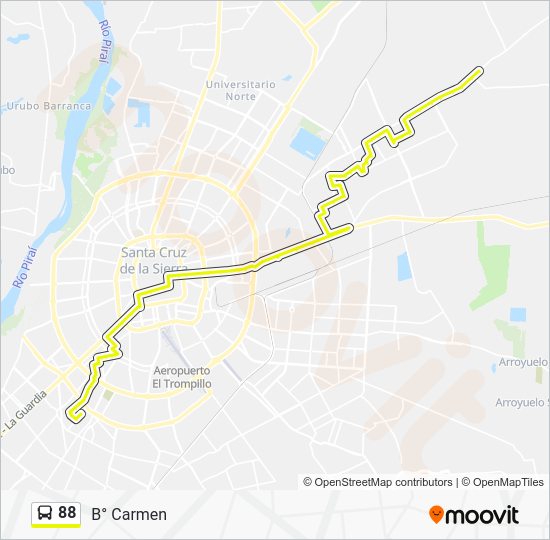 Ruta 88: horarios, paradas y mapas - B° Carmen (Actualizado)