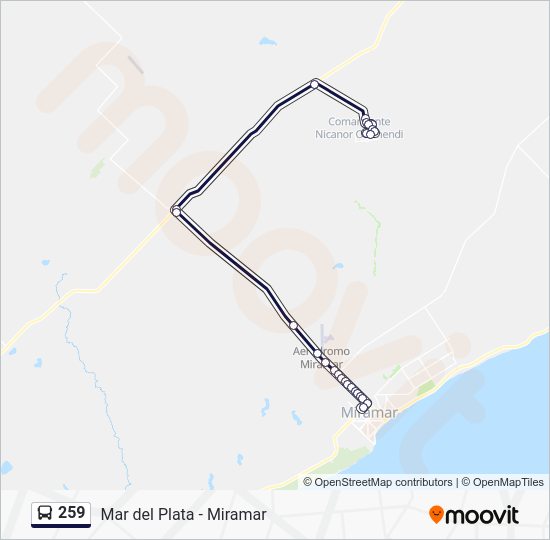 Ruta 259: horarios, paradas y mapas - (M) Miramar (Actualizado)