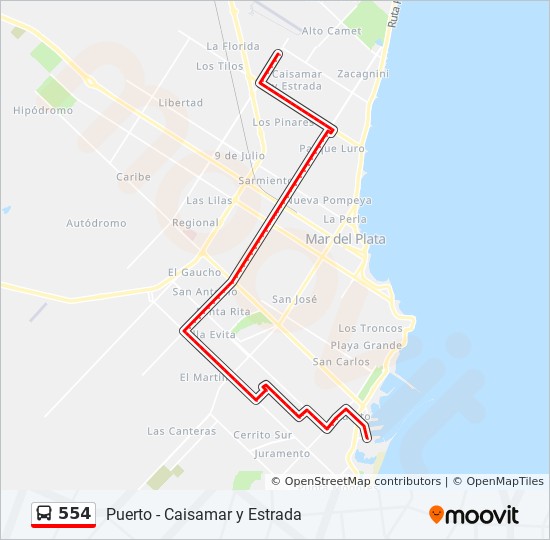Ruta 554: horarios, paradas y mapas - Caisamar Y Estrada (Actualizado)