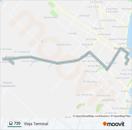 Ruta 720: horarios, paradas y mapas - Vieja Terminal (Actualizado)