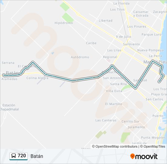 Ruta 720: horarios, paradas y mapas - Batán (Actualizado)