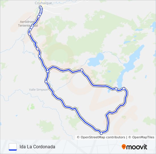 Ruta coyhaique la cordonada: horarios, paradas y mapas - Ida La ...