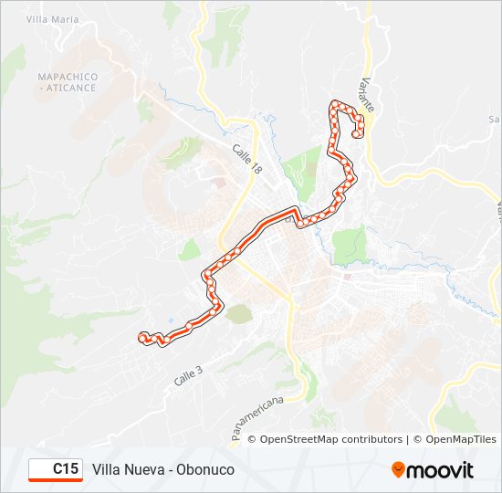 Ruta c15: horarios, paradas y mapas - Villa Nueva - Obonuco (Actualizado)