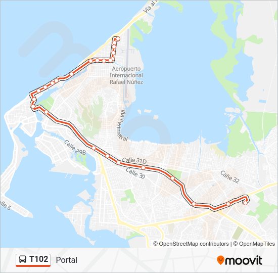 Ruta T102: horarios, paradas y mapas - Portal (Actualizado)