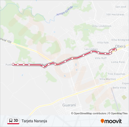 Ruta 3d: horarios, paradas y mapas - Tarjeta Naranja (Actualizado)