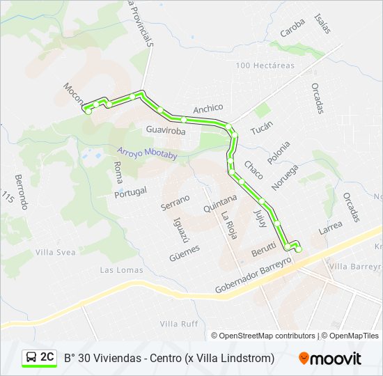 Ruta 2c: horarios, paradas y mapas - Centro - 30 Viviendas (Actualizado)