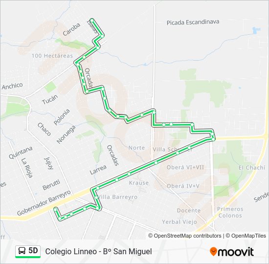 Ruta 5d: horarios, paradas y mapas - Bº San Miguel - Colegio Linneo ...