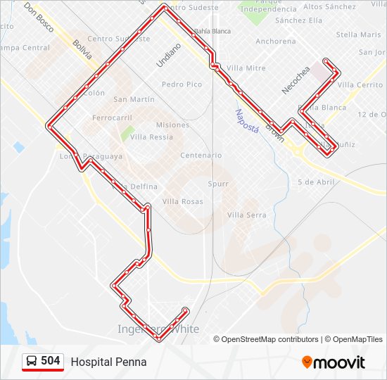 Ruta 504: horarios, paradas y mapas - Hospital Penna (Actualizado)