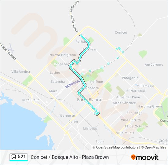 521 Route: Schedules, Stops & Maps - Plaza Brown (Updated)