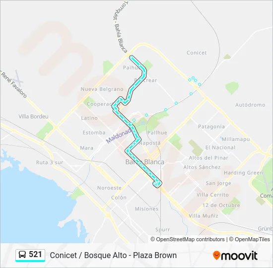 521 Route: Schedules, Stops & Maps - Plaza Brown (Updated)