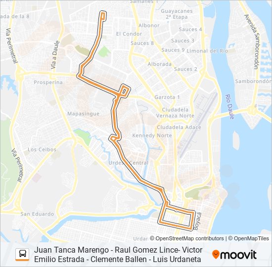 Ruta 10: horarios, paradas y mapas - Juan Tanca Marengo - Raul Gomez ...