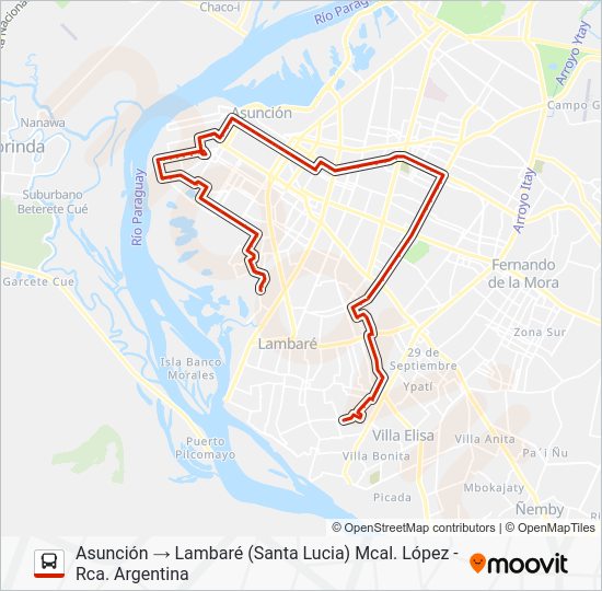 Ruta 31: horarios, paradas y mapas - Lambaré (Terminal, Santa Lucia ...