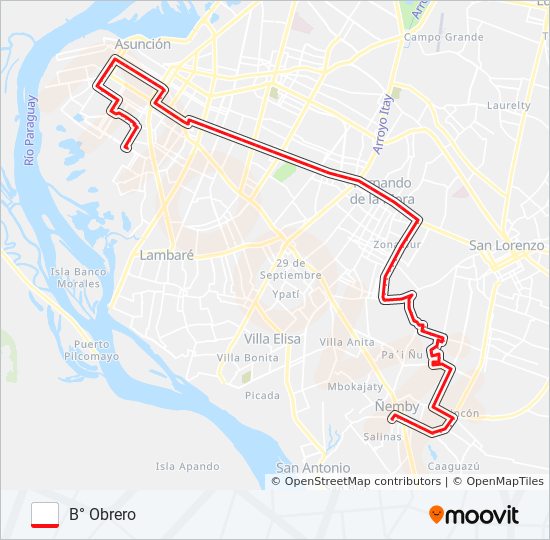 Ruta 133: horarios, paradas y mapas - B° Obrero (Actualizado)