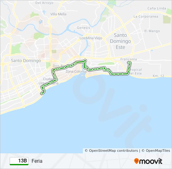 Ruta 13b: horarios, paradas y mapas - Feria (Actualizado)