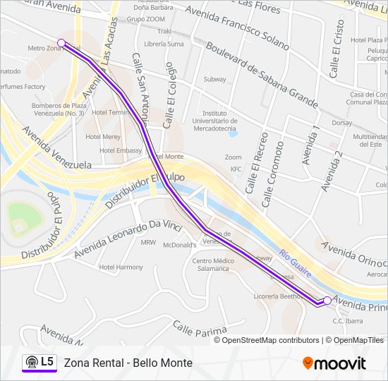 Ruta L5: horarios, paradas y mapas - Zona Rental - Bello Monte ...