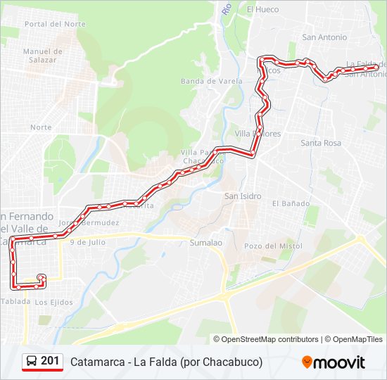 Ruta 201: horarios, paradas y mapas - Catamarca (Actualizado)