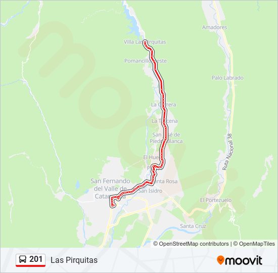 Ruta 201: horarios, paradas y mapas - Las Pirquitas (Actualizado)