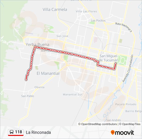 Ruta 118: horarios, paradas y mapas - Centro (Actualizado)