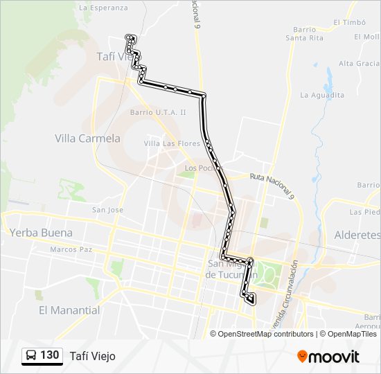 130 Route: Schedules, Stops & Maps - Tafí Viejo (Updated)