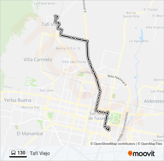 130 Route: Schedules, Stops & Maps - Tafí Viejo (Updated)