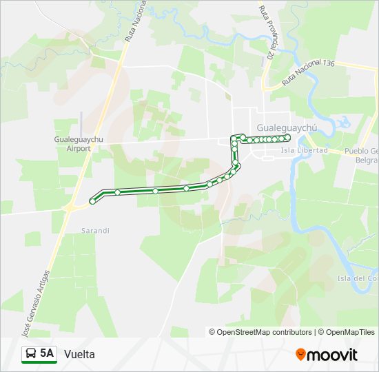 Ruta 5A: horarios, paradas y mapas - Ida (Actualizado)