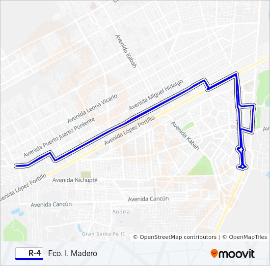 Ruta r4: horarios, paradas y mapas - Fco. I. Madero (Actualizado)