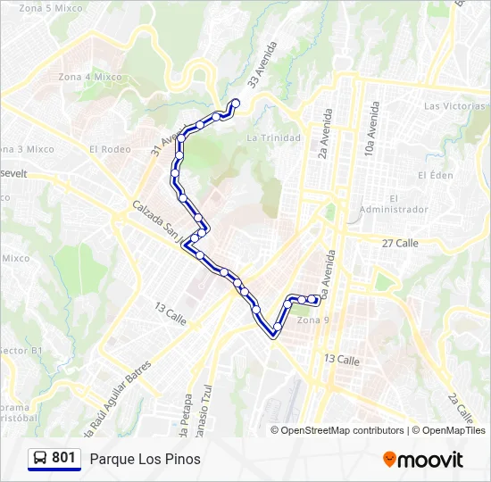 Ruta 801: horarios, paradas y mapas - Parque Los Pinos (Actualizado)