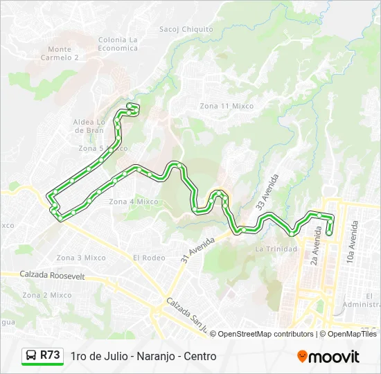 Ruta R73: horarios, paradas y mapas - Centro Histórico (Actualizado)