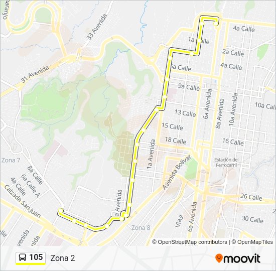 Ruta 105: horarios, paradas y mapas - Zona 2 (Actualizado)