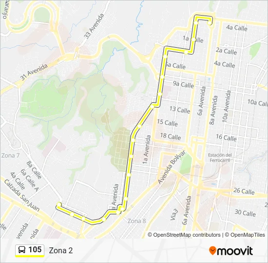 Ruta 105: horarios, paradas y mapas - Zona 2 (Actualizado)