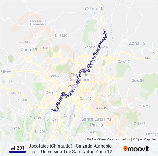 Ruta 201: horarios, paradas y mapas - Universidad De San Carlos Zona 12 ...