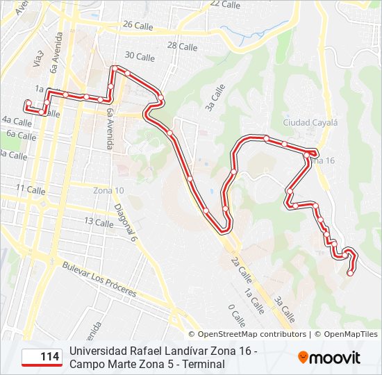 Ruta 114: horarios, paradas y mapas - Terminal (Actualizado)