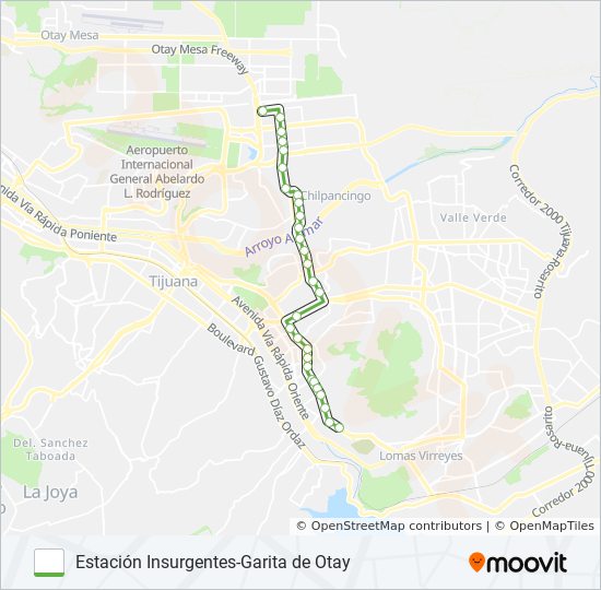 Ruta estación insurgentesgarita de otay: horarios, paradas y mapas ...