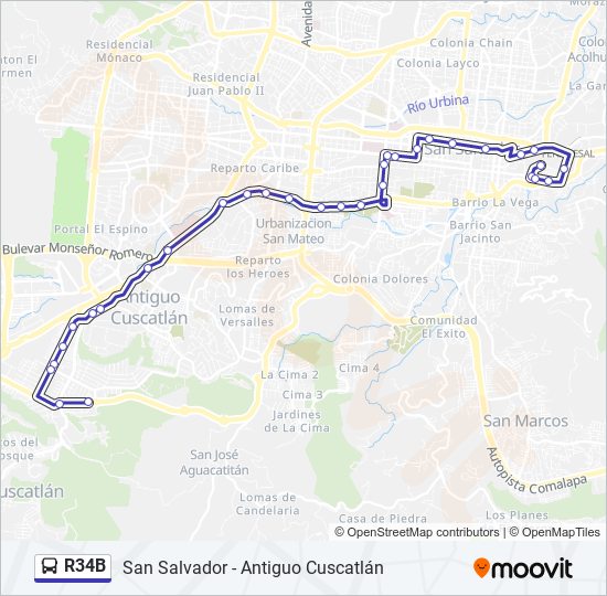Ruta r34b: horarios, paradas y mapas - San Salvador (Actualizado)