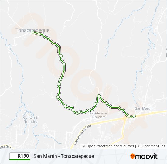 Ruta r190: horarios, paradas y mapas - San Martin - Tonacatepeque ...