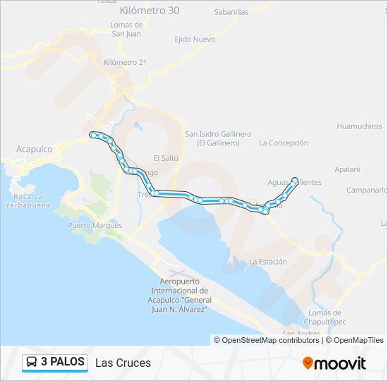Ruta 3 palos: horarios, paradas y mapas - Las Cruces (Actualizado)