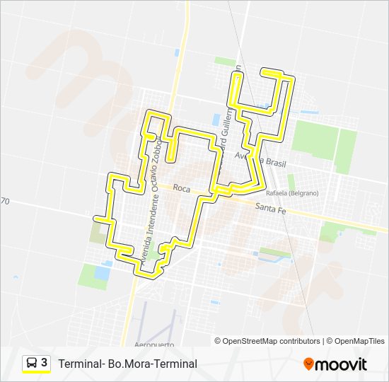 Ruta 3: horarios, paradas y mapas - Terminal- Bo.Mora-Terminal ...